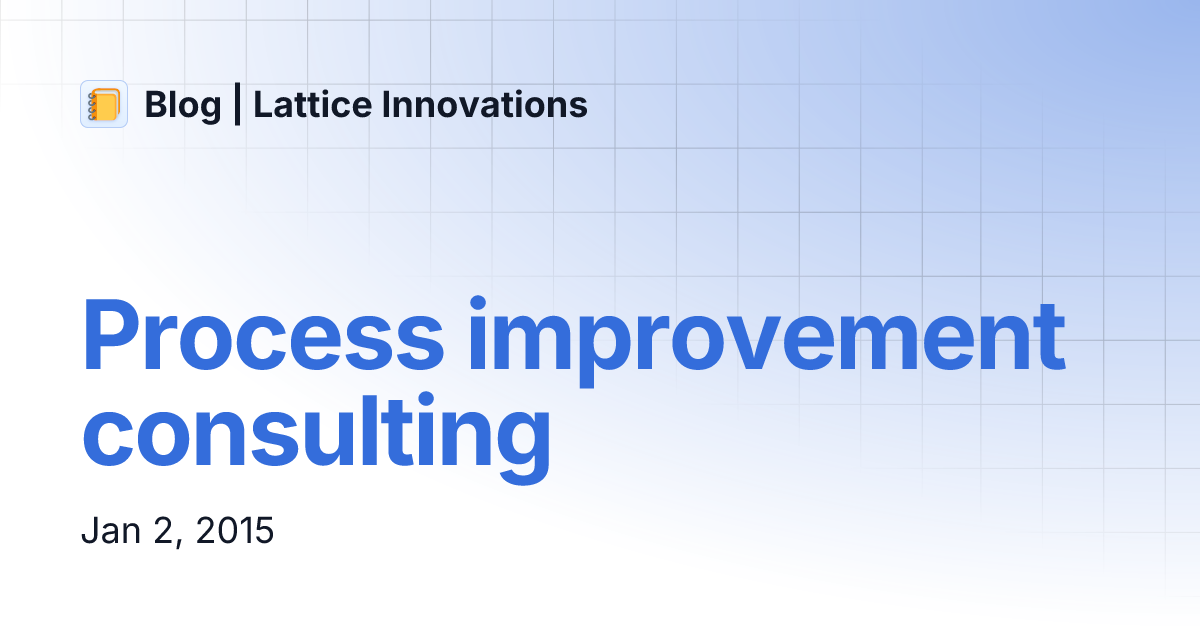 Process improvement consulting | Blog | Lattice Innovations
